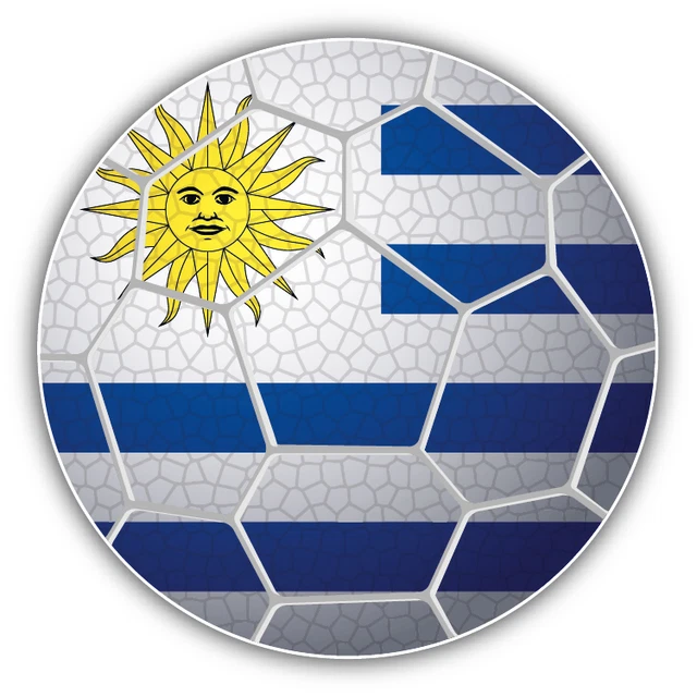 DOPASTICKER Uruguay Soccer Ball Flag Sticker Decal Phone Decal Water ...