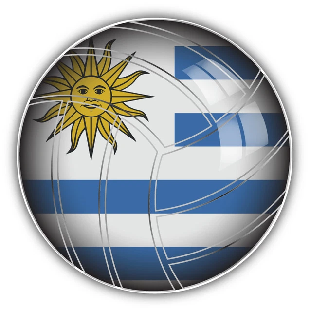 DOPASTICKER Uruguay Volleyball World Flag Sticker Decal Phone Decal ...
