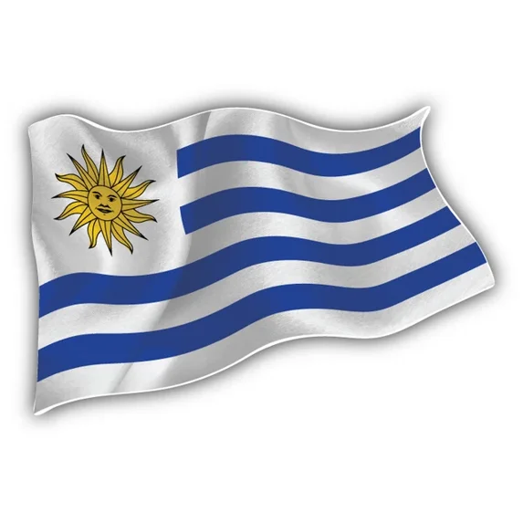 DOPASTICKER Uruguay Waving World Flag Sticker Decal Phone Decal Water ...