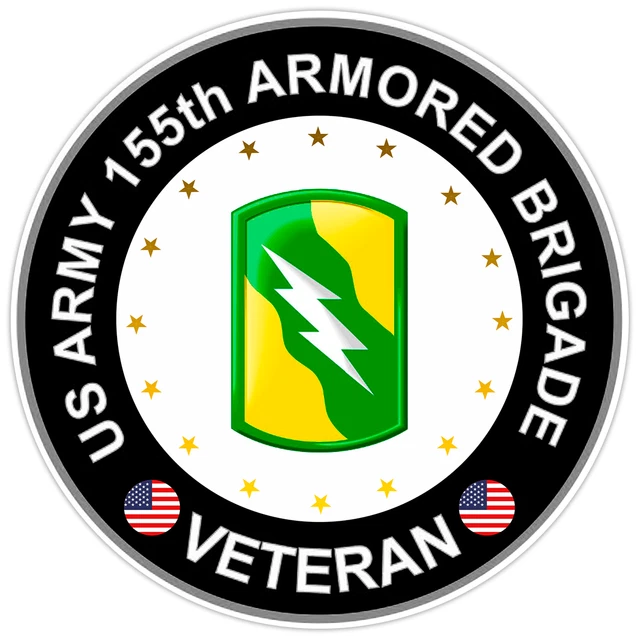 DOPASTICKER Us Army 155Th Armored Brigade Veteran Sticker Military ...