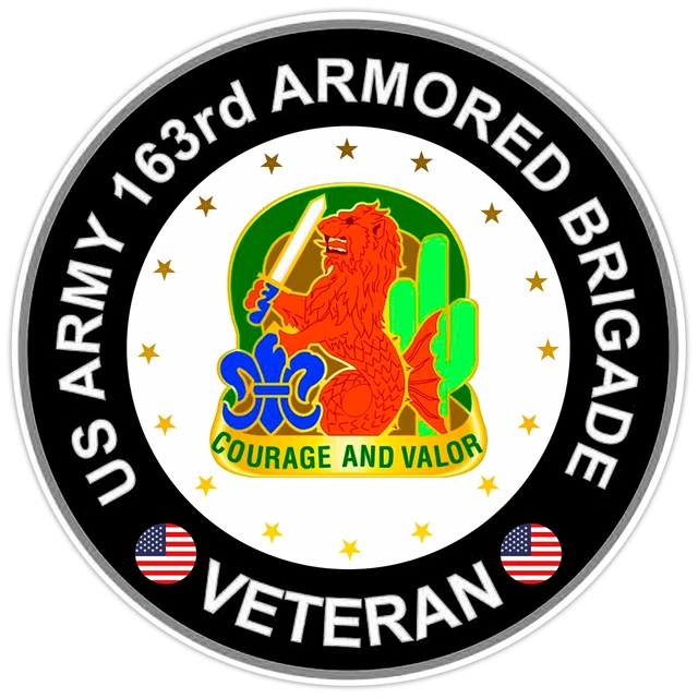 DOPASTICKER Us Army 163Rd Armored Brigade Veteran Sticker Military ...