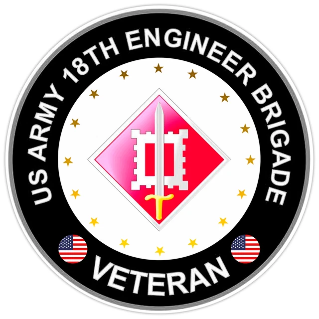DOPASTICKER Us Army 18Th Engineer Brigade Veteran Sticker Military ...