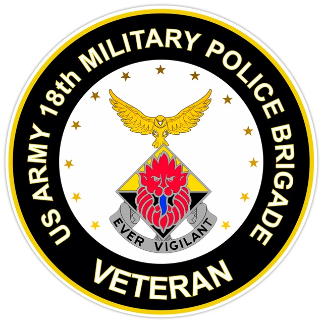 DOPASTICKER Us Army 18Th Military Police Brigade Veteran Sticker ...