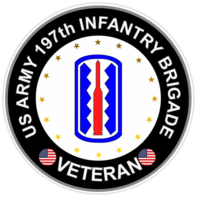 DOPASTICKER Us Army 197Th Infantry Brigade Veteran Sticker Military Decal Phone Decal Water ...