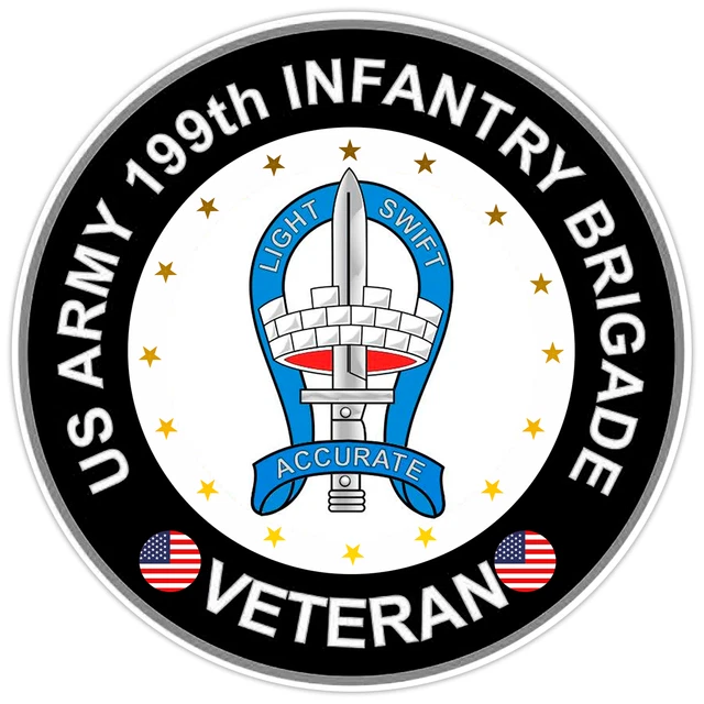 DOPASTICKER Us Army 199Th Infantry Brigade Veteran Sticker Military ...