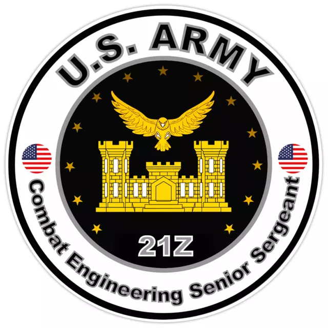 DOPASTICKER Us Army Combat Engineering Senior Sergeant Sticker Military ...