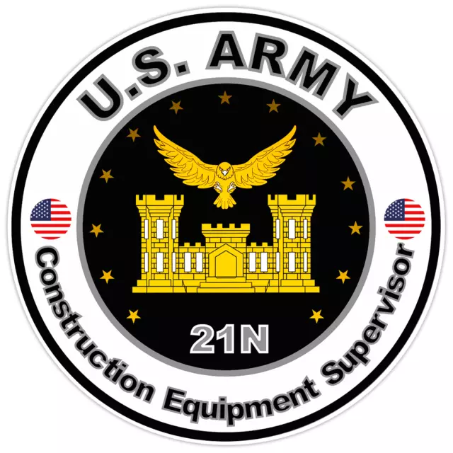 DOPASTICKER Us Army Construction Equipment Supervisor Sticker Military ...