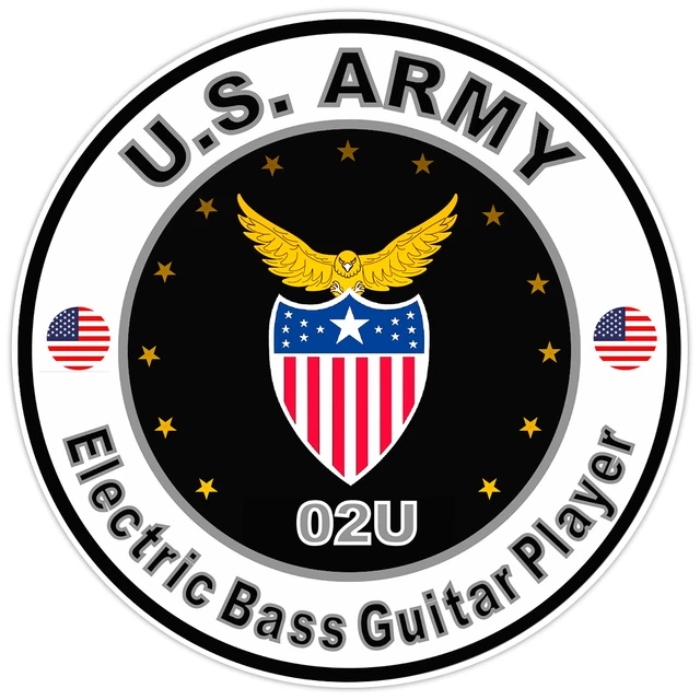 DOPASTICKER Us Army Electric Bass Guitar Player Sticker Military ...