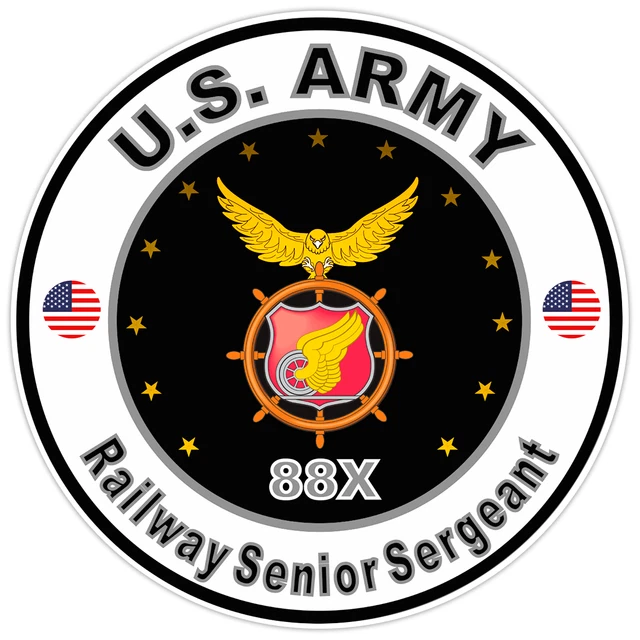 DOPASTICKER Us Army Railway Senior Sergeant Sticker Military Decal ...