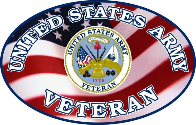DOPASTICKER Us Army Veteran Oval Sticker With Usa Flag Sticker Laptop ...