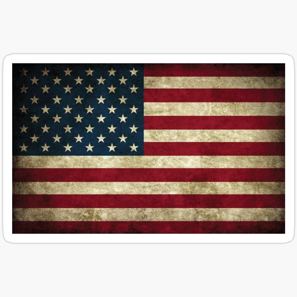 DOPASTICKER Us Flag, Vintage Design Sticker Fourth Of July Sticker ...