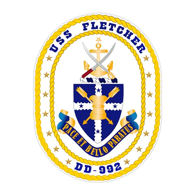 DOPASTICKER Us Navy Ship Uss Fletcher Dd-992 Sticker Military Soldier ...
