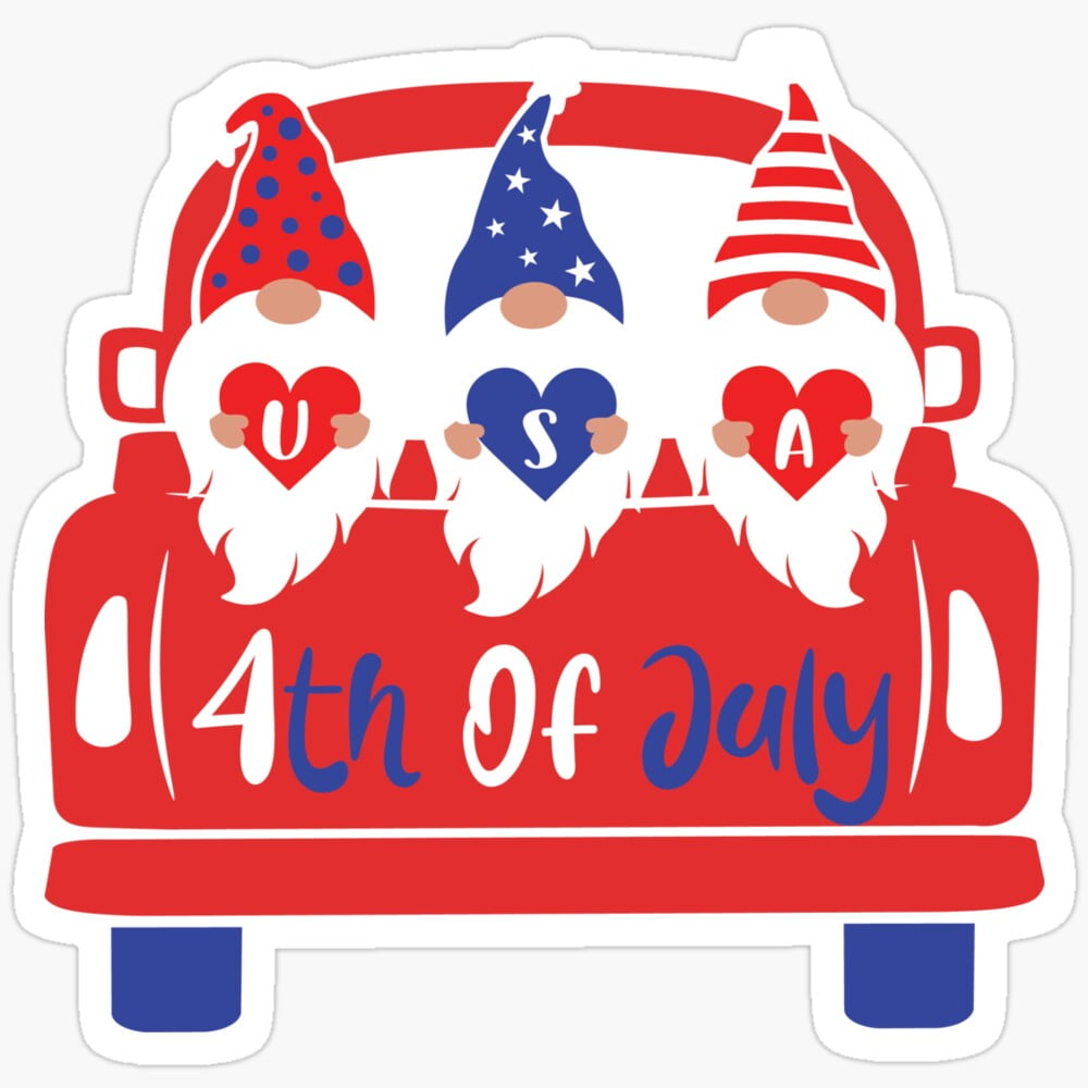 DOPASTICKER Usa 4Th Of July - Gnomes Sticker Fourth Of July Sticker ...