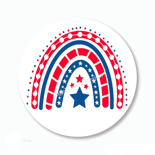 DOPASTICKER Usa 4Th Of July Stars Rainbow Favors Sticker Scrapbook ...