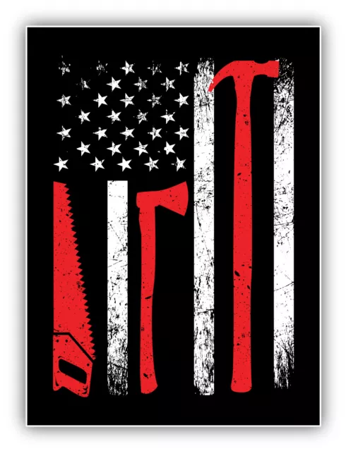 DOPASTICKER Usa American Carpenter Flag Sticker Decal Phone Decal Water ...