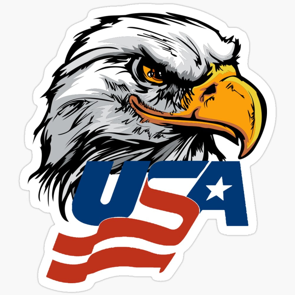 DOPASTICKER Usa Bald Eagle Sticker Fourth Of July Sticker, Memorial Day ...