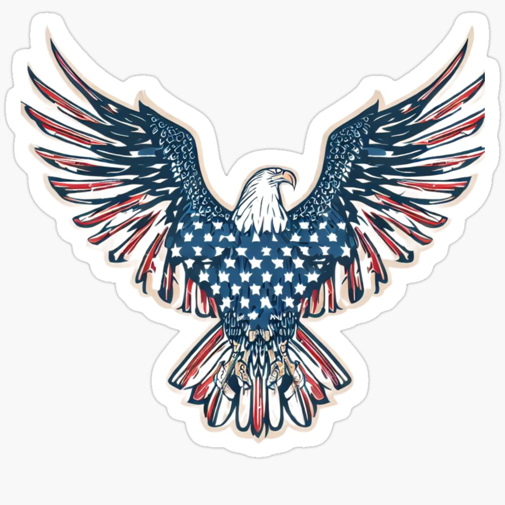 DOPASTICKER Usa, Eagle, Flag Sticker Fourth Of July Sticker, Memorial ...