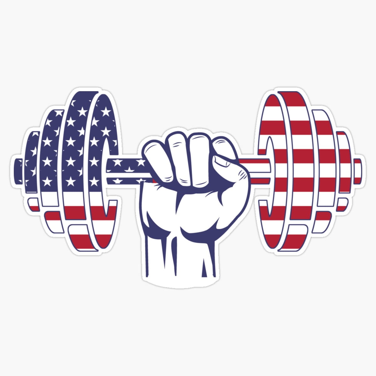 DOPASTICKER Usa Flag Dumbbell Bodybuilding Sticker, Phone Sticker Car ...