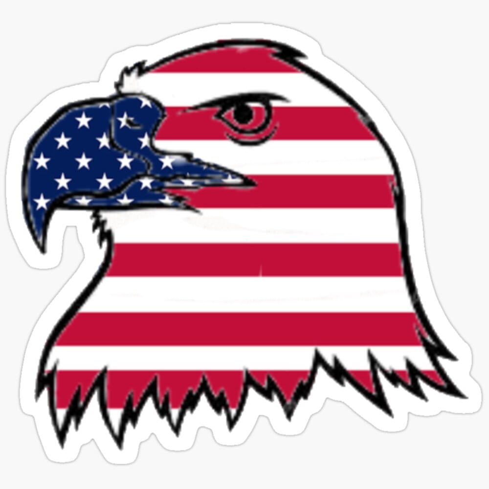 DOPASTICKER Usa Flag, Eagle Head Sticker Fourth Of July Sticker ...