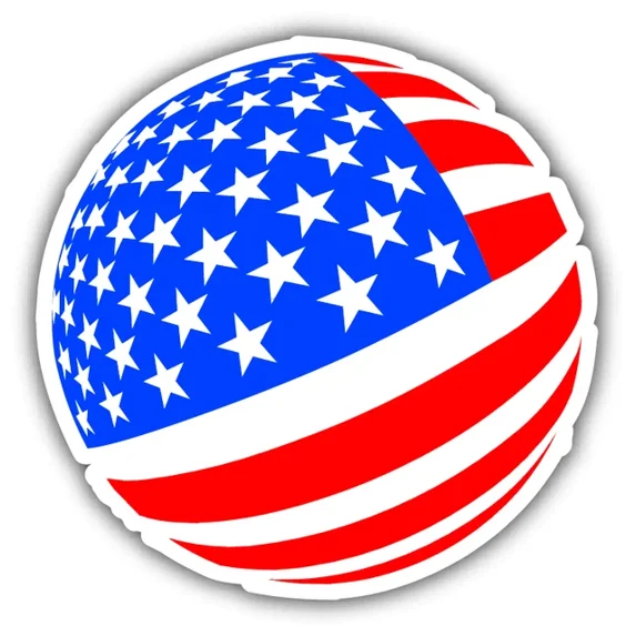 DOPASTICKER Usa Flag Globe Sticker Decal Phone Decal Water Bottle ...