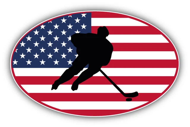 DOPASTICKER Usa Flag Hockey Label Car Sticker Phone Decal Water Bottle ...