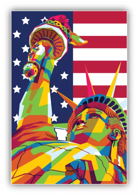 DOPASTICKER Usa Flag Statue Of Liberty Sticker Decal Phone Decal Water ...