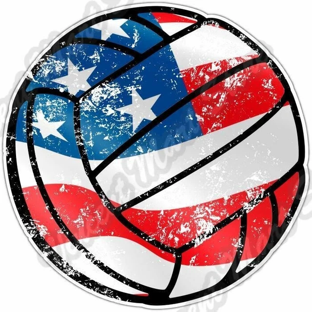 DOPASTICKER Usa Flag Volleyball Beach Ball Sand America Car Sticker ...