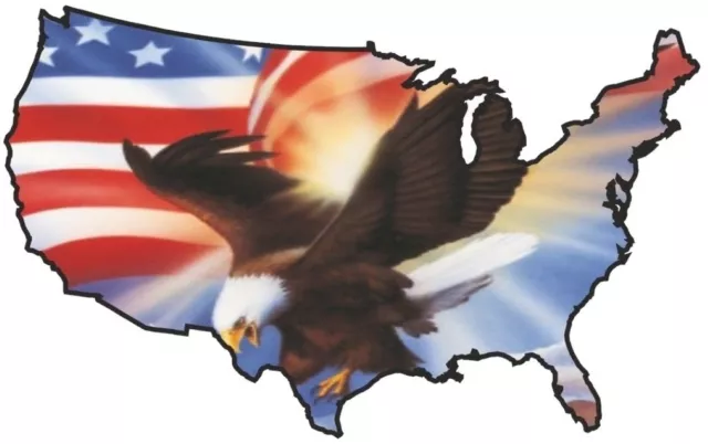 DOPASTICKER Usa Flying Eagle Sticker United States Map Flag Sticker ...