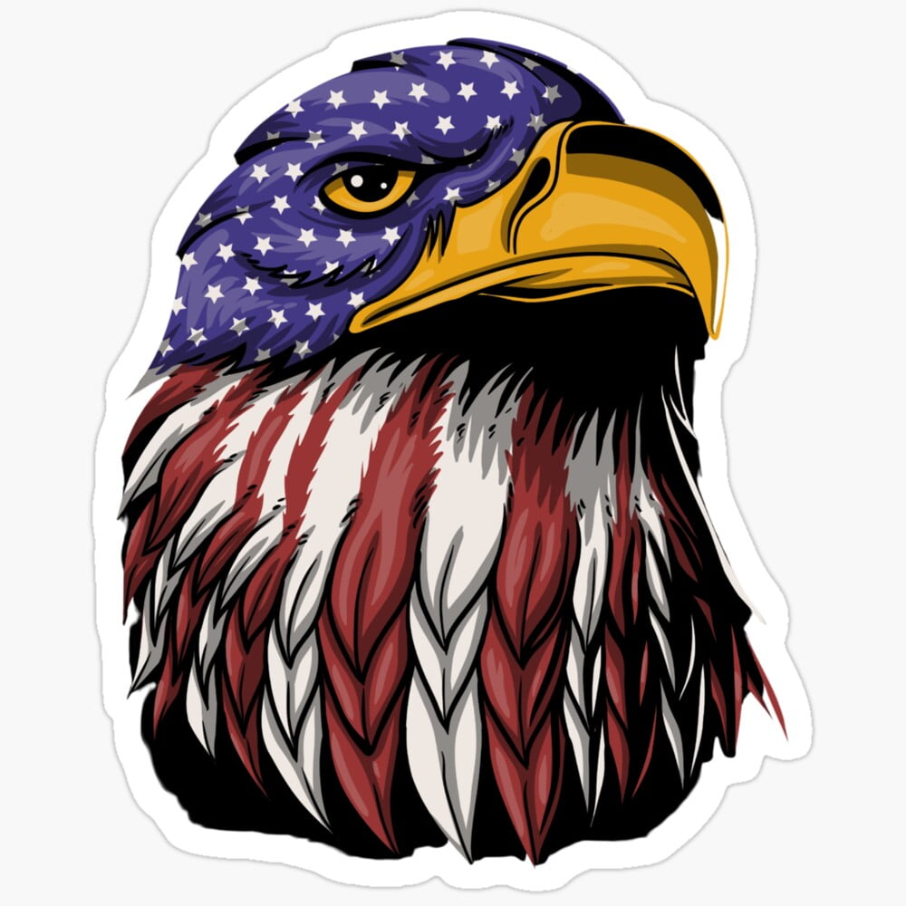 DOPASTICKER Usa Independence Day Patriotic Bald Eagle Sticker Phone ...