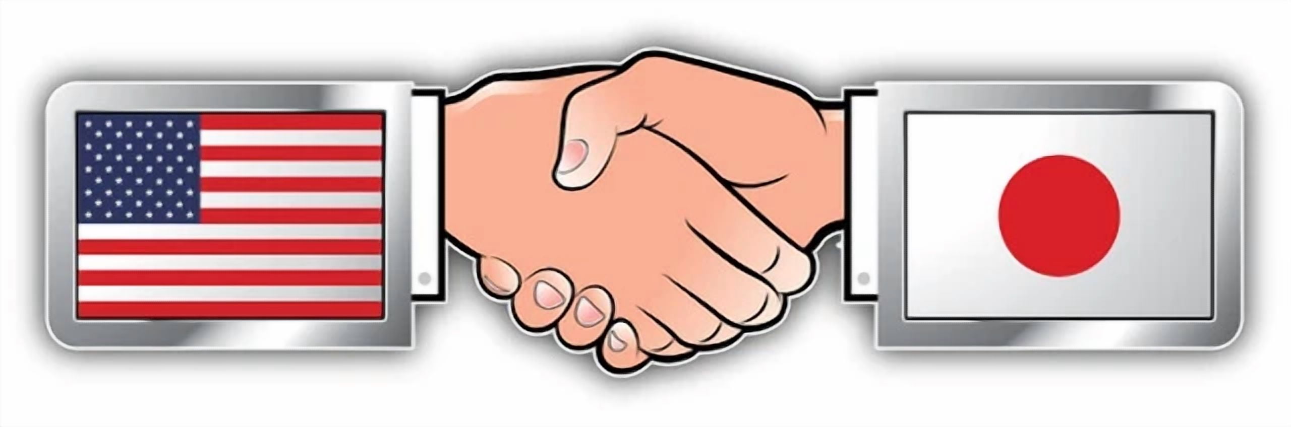 DOPASTICKER Usa Japan Hand Shaking Flags Sticker Decal Phone Decal ...