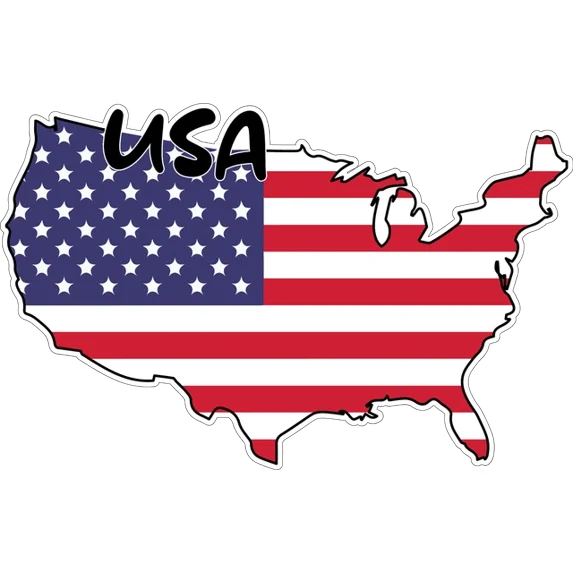 DOPASTICKER Usa Map Flag Sticker Decal Phone Decal Water Bottle ...