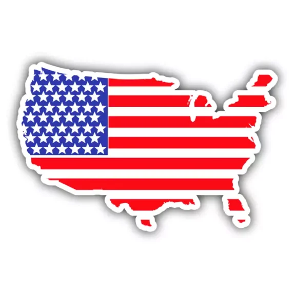 DOPASTICKER Usa Map Flag Sticker Decal Phone Decal Water Bottle ...