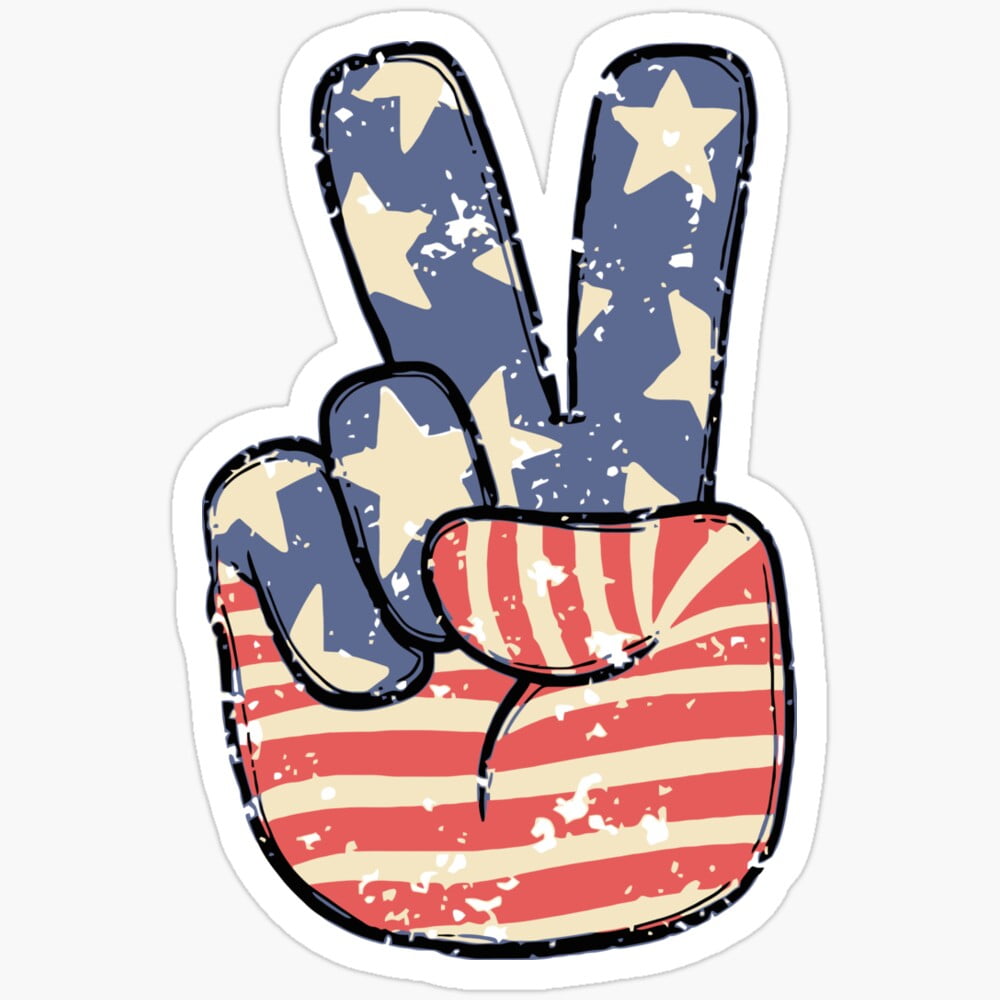 DOPASTICKER Usa Peace Sticker Fourth Of July Sticker, Memorial Day ...