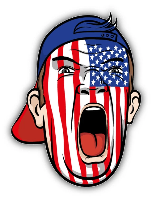 DOPASTICKER Usa United States Football Fan National Flag Face Car ...