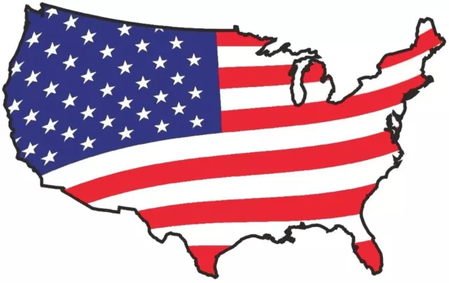 DOPASTICKER Usa Waving Flag Sticker American United States Map Flag ...