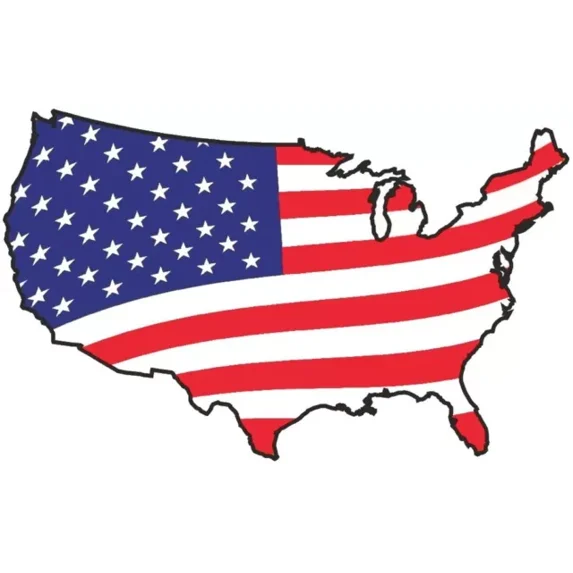 DOPASTICKER Usa Waving Flag Sticker American United States Map Flag ...
