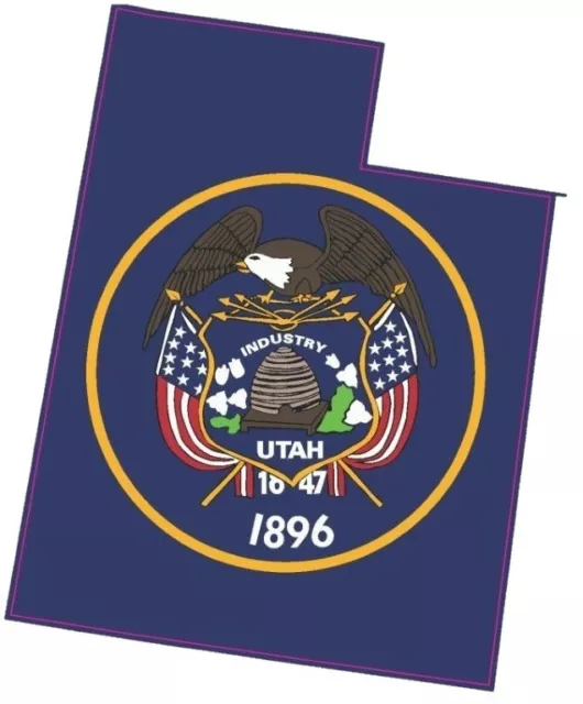 DOPASTICKER Utah Shape State Flag Sticker Laptop Sticker Window Phone ...