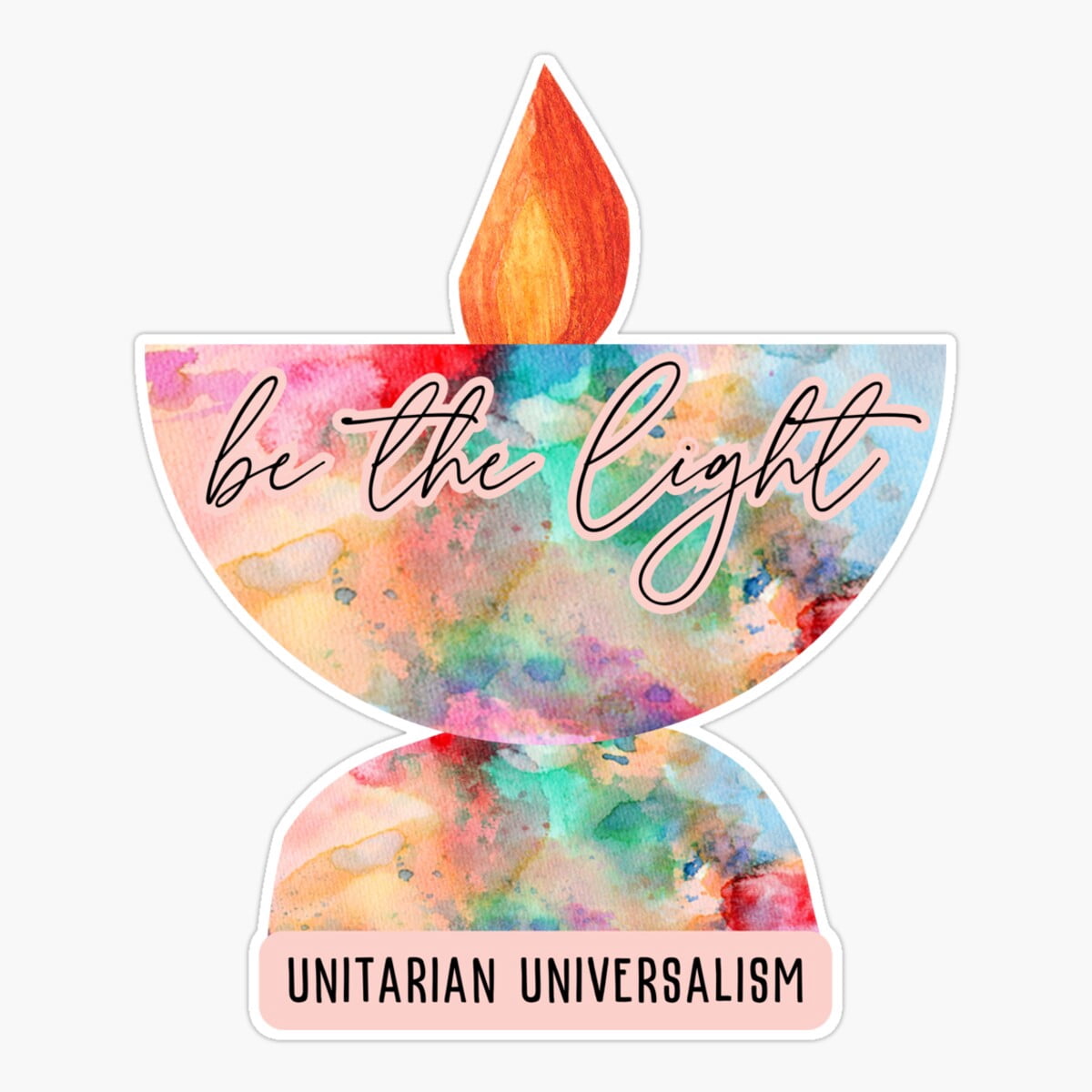 DOPASTICKER Uu Unitarian Universalism Chalice Be The Light Pink ...