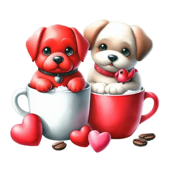 DOPASTICKER V-Day Dogs Car Sticker Dogs Sticker Phone Sticker, Latop ...