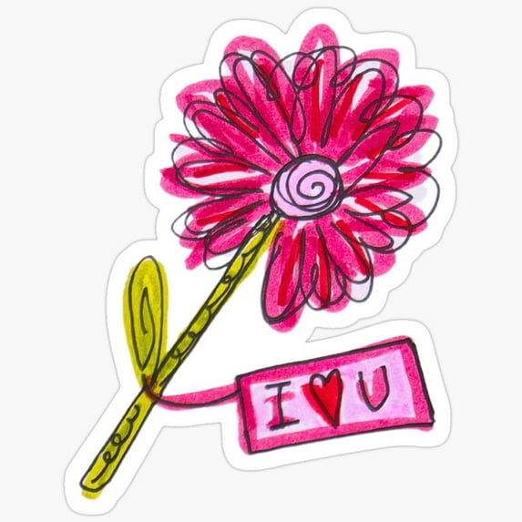 DOPASTICKER V-Day Flower Sticker Phone Sticker, Latop Sticker, Lover ...