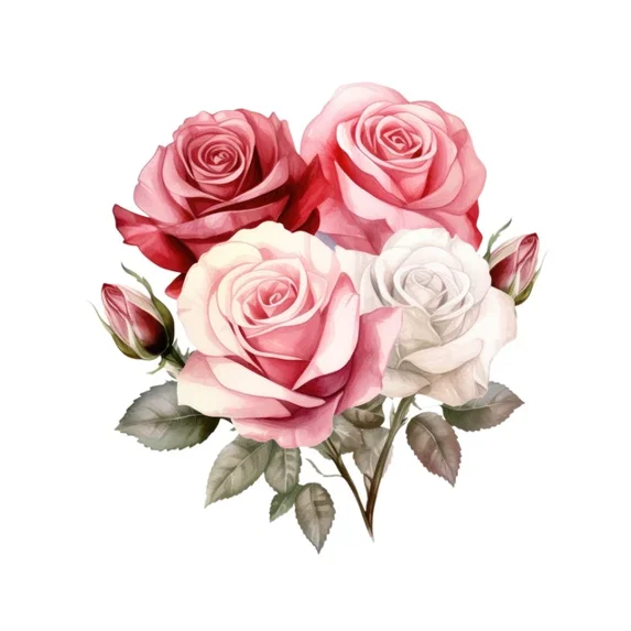 DOPASTICKER V-Day Rose Car Sticker Watercolour Motif Phone Sticker ...