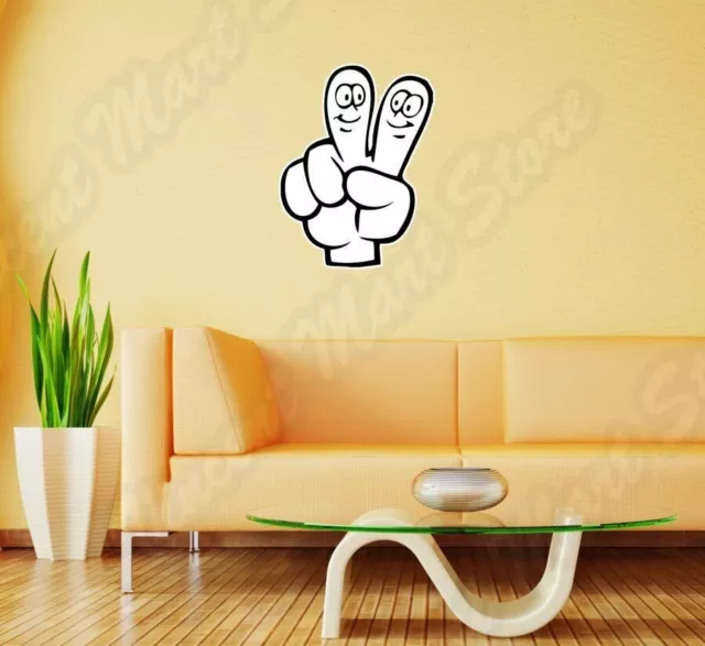 DOPASTICKER V Victory Finger Sign Peace Wall Sticker Room Interior ...