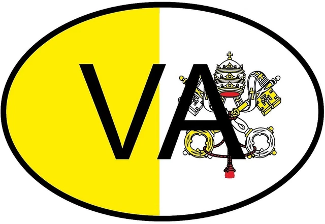 DOPASTICKER Va Holy See Vatican Country Code Oval With Flag Sticker ...