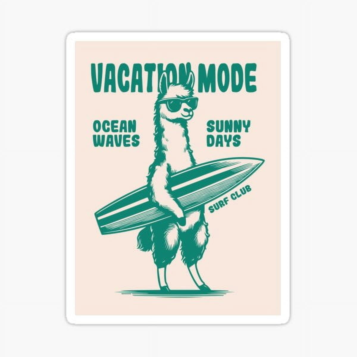 DOPASTICKER Vacation Mode, Llama And Surfing, Groovy Retro, Surf Club ...
