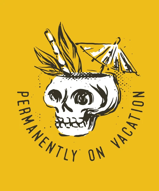 DOPASTICKER Vacation Sticker Retire Quit Done With Life Skull Quote ...