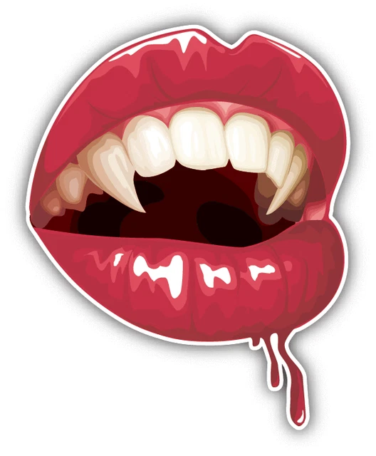 DOPASTICKER Vampire Lips Mouth Sticker Decal Phone Decal Water Bottle ...
