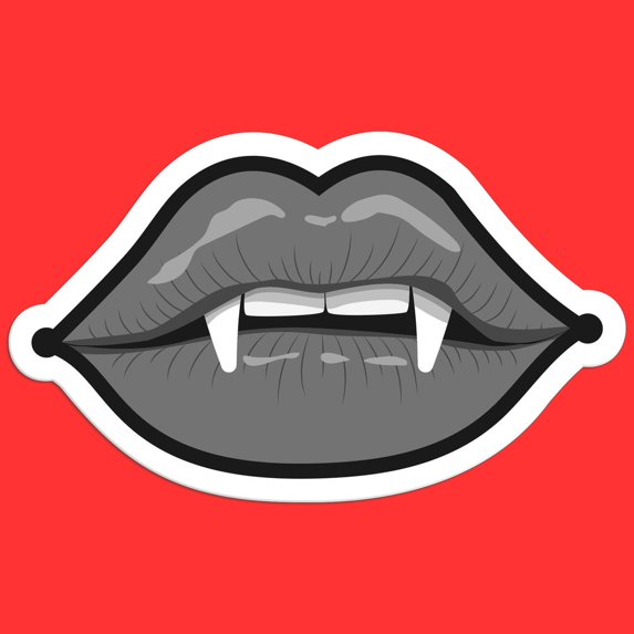 DOPASTICKER Vampire Lips Sticker - Gothic Hal.Low.Een Fangs Decal Phone ...