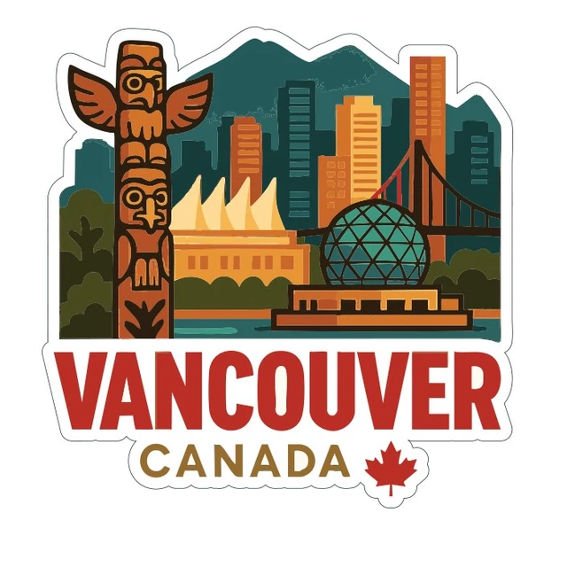 DOPASTICKER Vancouver Canada Sticker Decal City Skyline Landmark Design ...