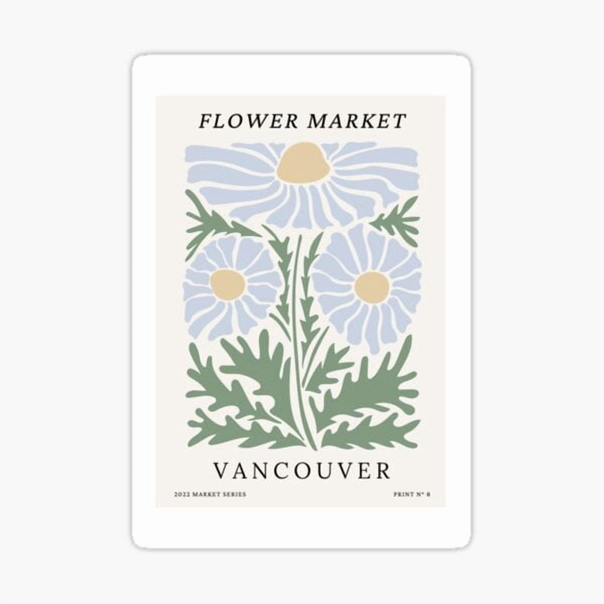 DOPASTICKER Vancouver Flower Market Botanical Glossy Sticker Gift You ...