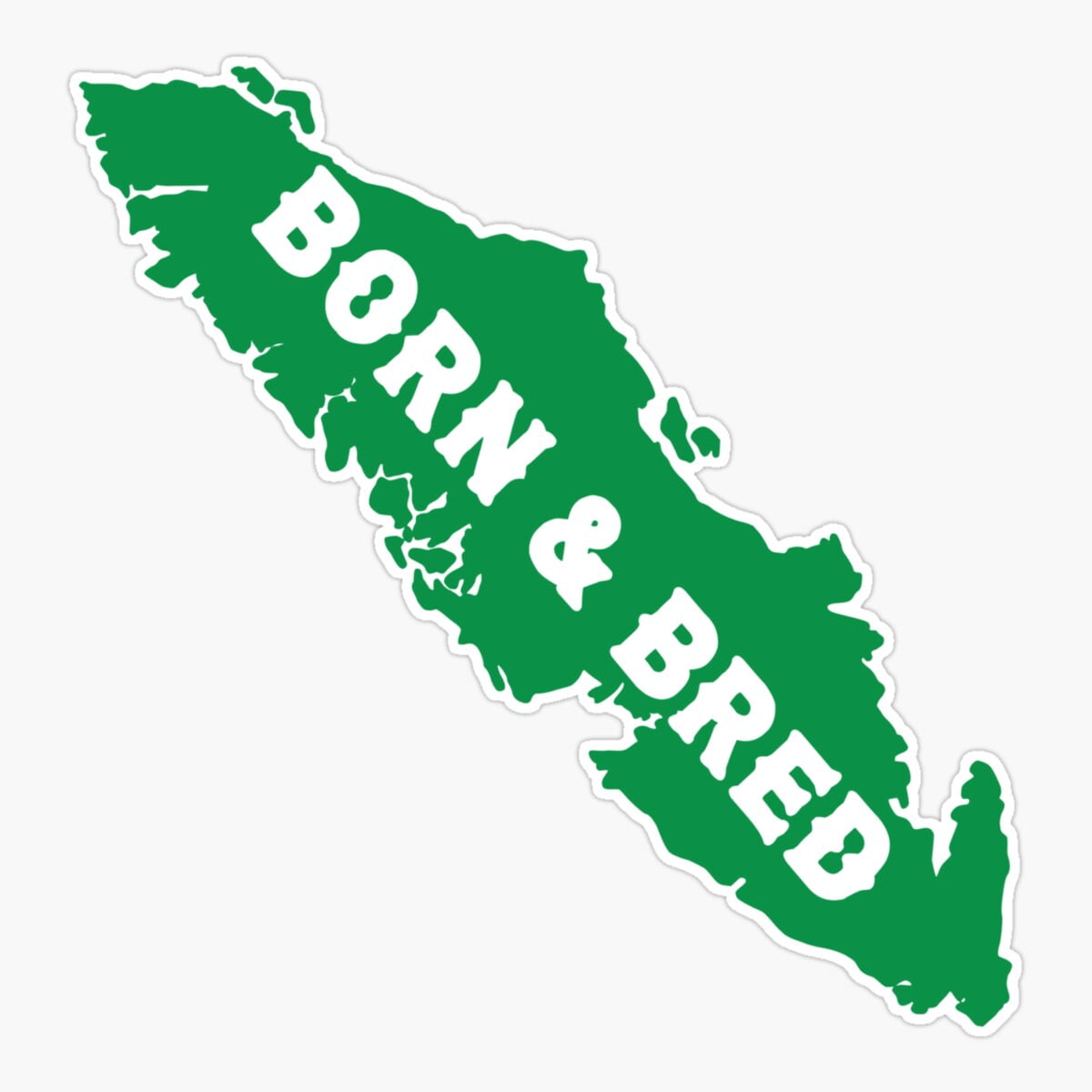 DOPASTICKER Vancouver Island Born & Bred Sticker, Phone Sticker Car ...